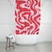 Groovy Pink and Red Shower Curtain 71x 74 Inches Wavy 70s - Etsy