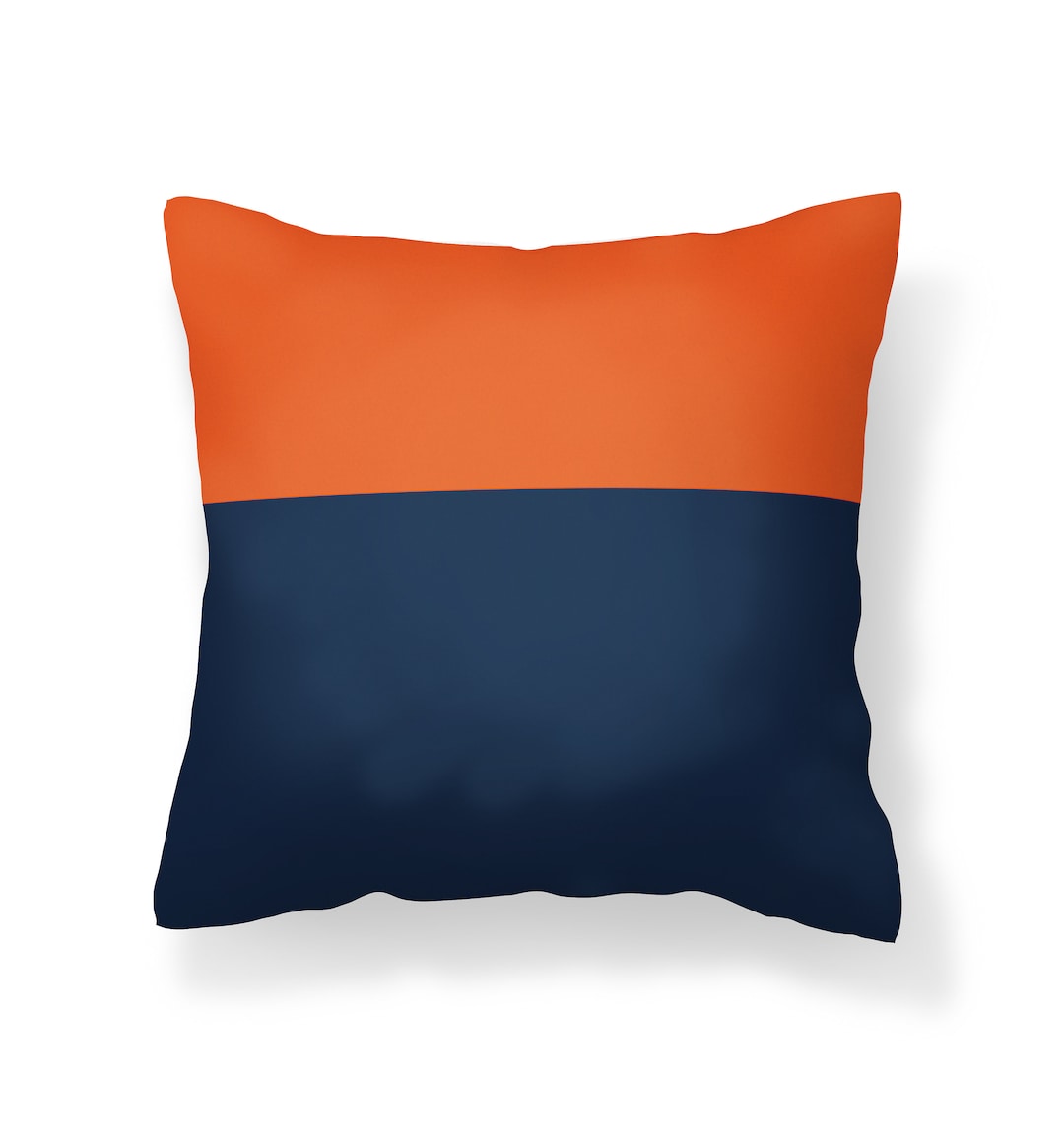 Navy Orange Pillow Cover, Orange Throw Pillow, Orange and Blue Pillow ...