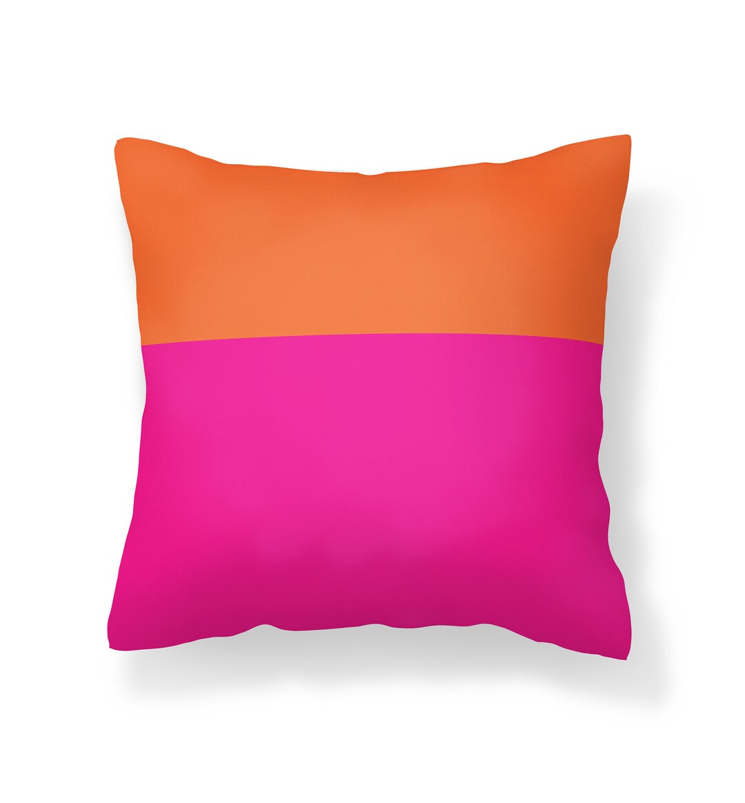 Pink and Orange Color Block Pillow, Colorful Throw Pillow, Dorm Room ...