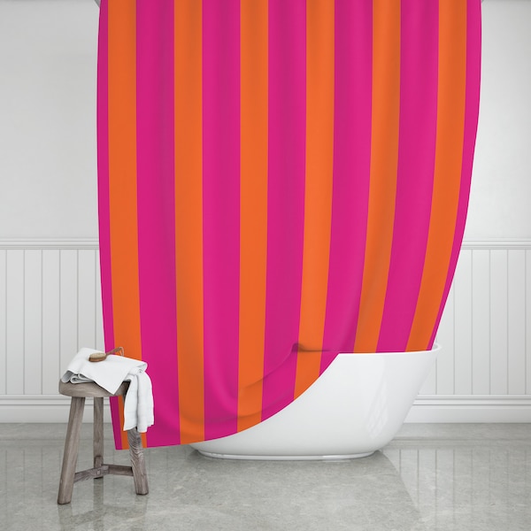 Orange And Pink Shower Curtain