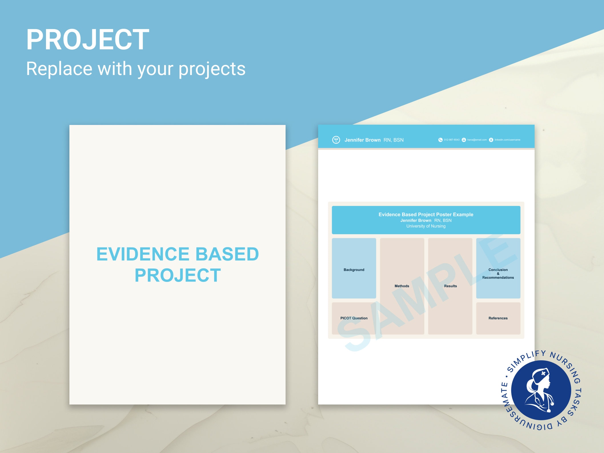 New Graduate Nurse Portfolio Template: Editable RN Resume (digital ...