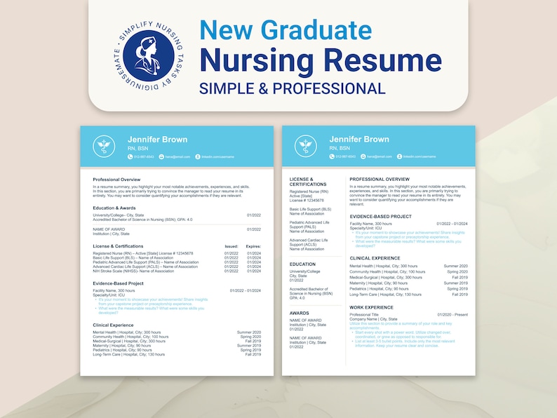 New Grad Nurse Resume Template Nurse Resume for Registered Nurse With ...