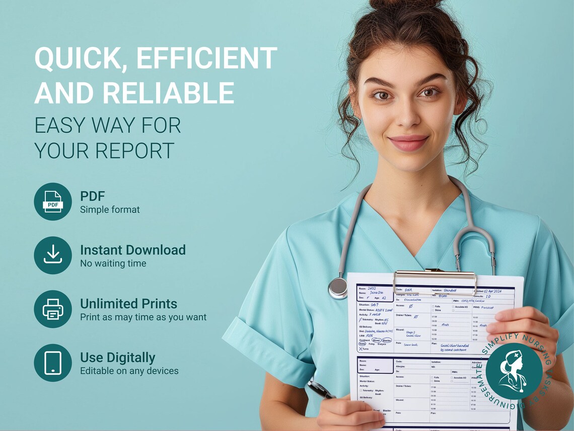 Nurse Report Sheet 3 Patient Telemetry Report Sheet Nursing Medical ...