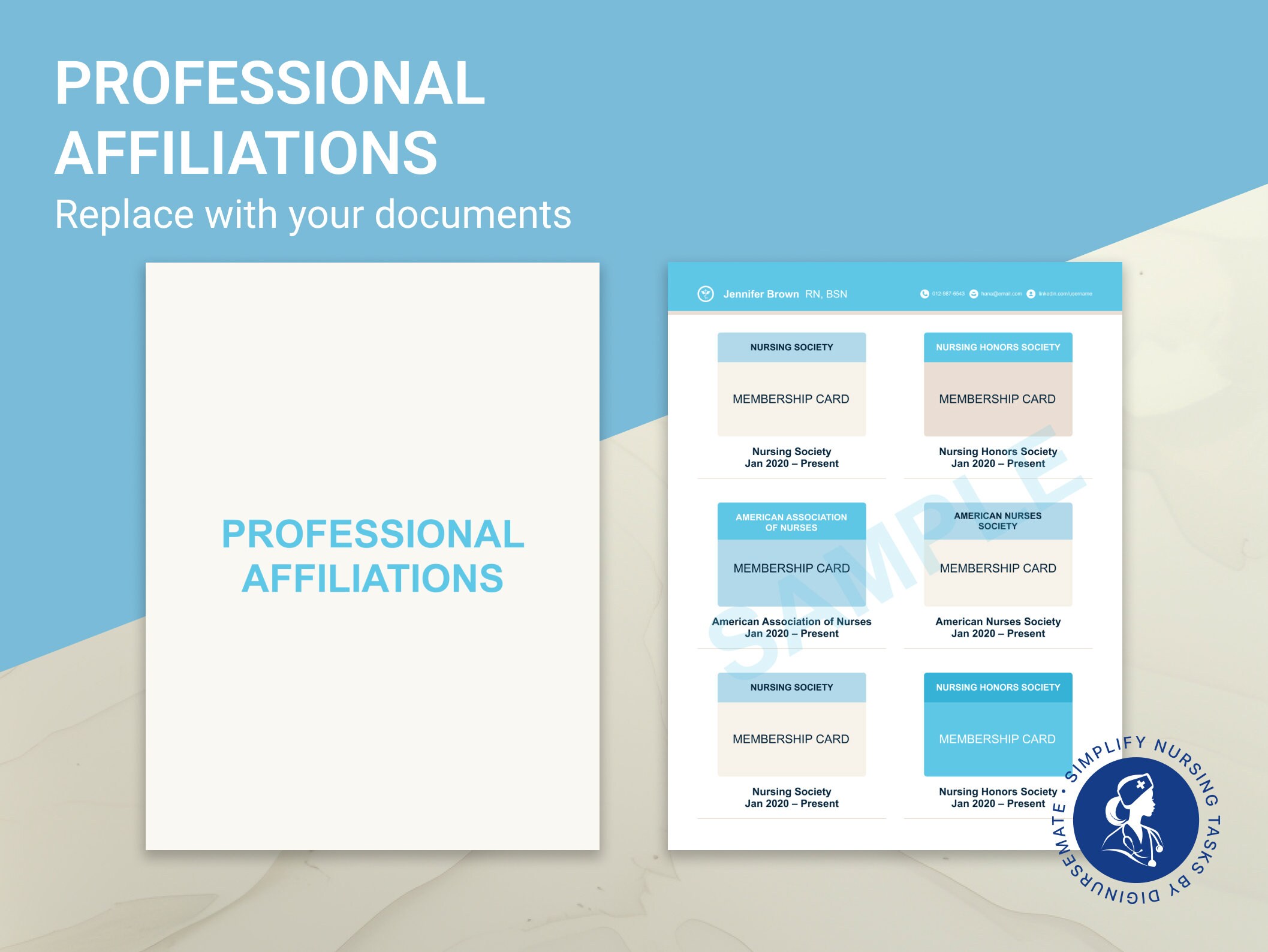 New Graduate Nurse Portfolio Template: Editable RN Resume (digital ...