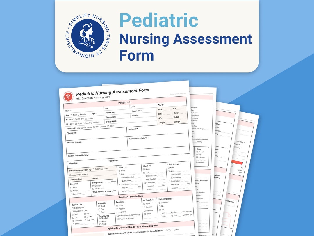 Pediatric Nursing Assessment Form With Discharge Planning Care PDF ...