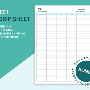 General ICU Nurse Report Sheet ER Nursing Brain Sheet With Hourly ...