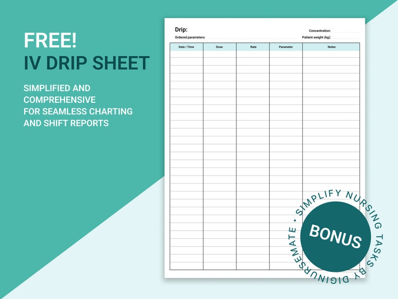 General ICU Nurse Report Sheet ER Nursing Brain Sheet With Hourly ...