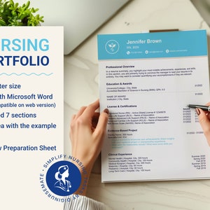 New Graduate Nurse Portfolio Template: Editable RN Resume (digital ...