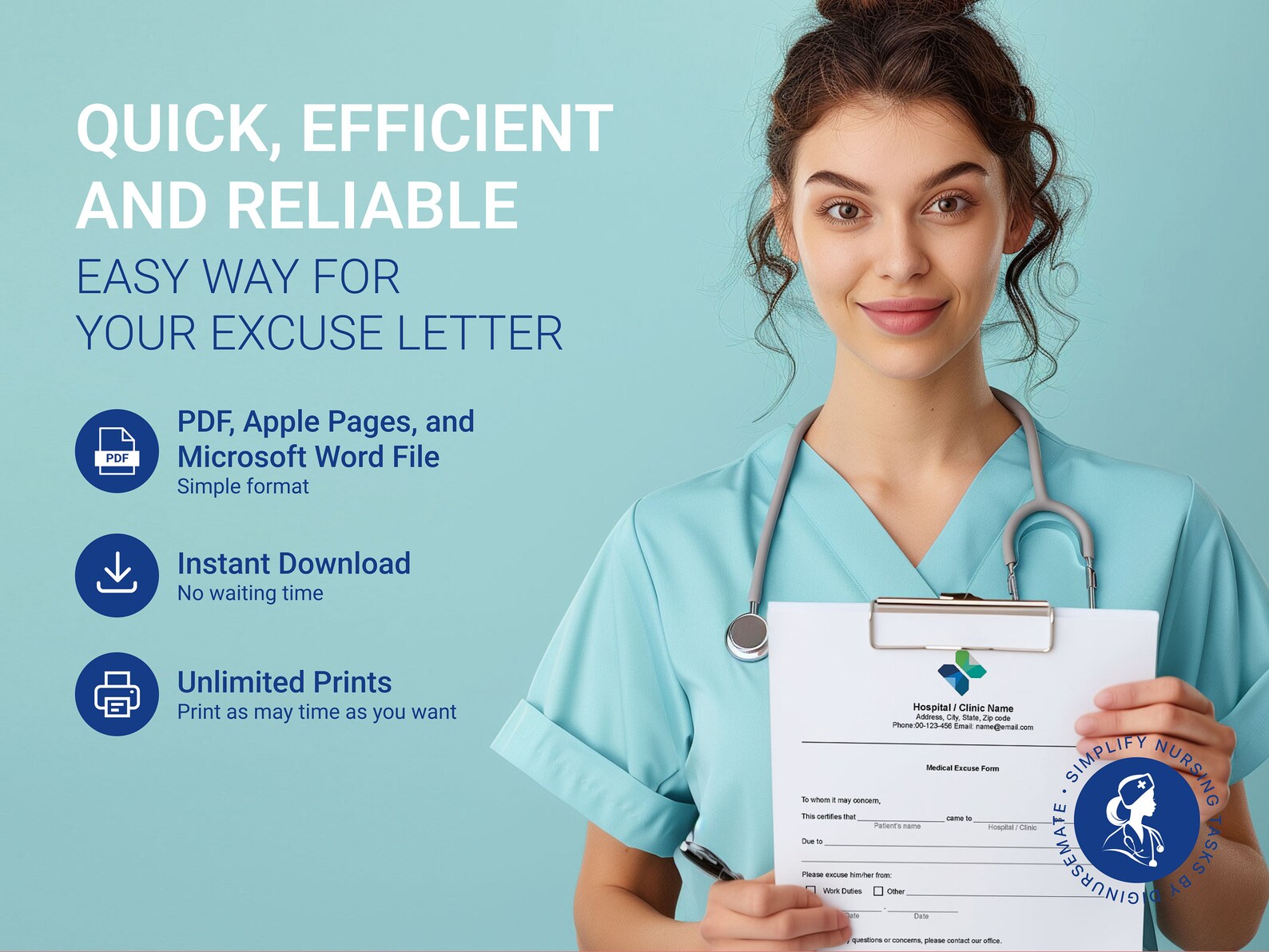Doctor Excuse Note Template for Work Medical Leave of Absence Doctor's ...