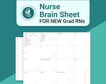 Nurse Brain Sheet for New Grad Rns - Etsy