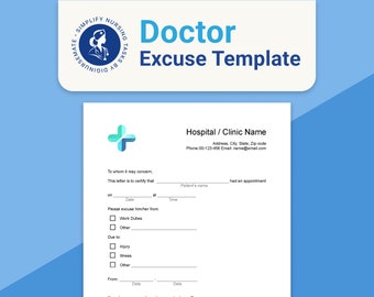 Doctor's Excuse Sick Leave Letter Template for Work Medical Leave of ...