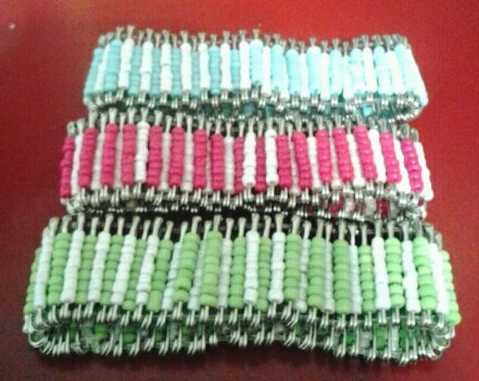 Safety Pin Bracelet - Upcycled - Multiple Colors Available- Made to ...