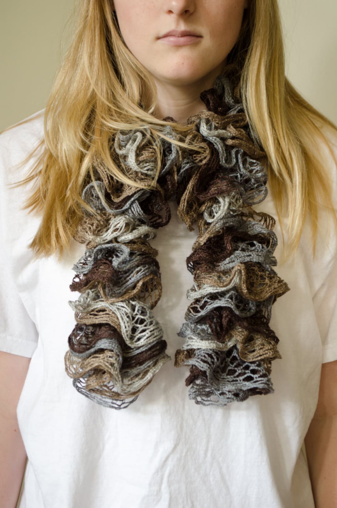 Ruffle Scarf - Swirl Scarf - Knitted Scarf - Warm - Winter - Several ...