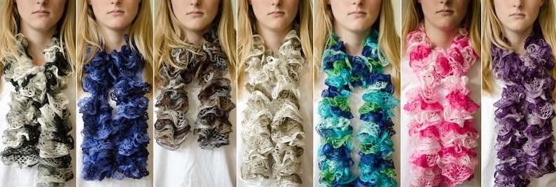 Ruffle Scarf - Swirl Scarf - Knitted Scarf - Warm - Winter - Several ...