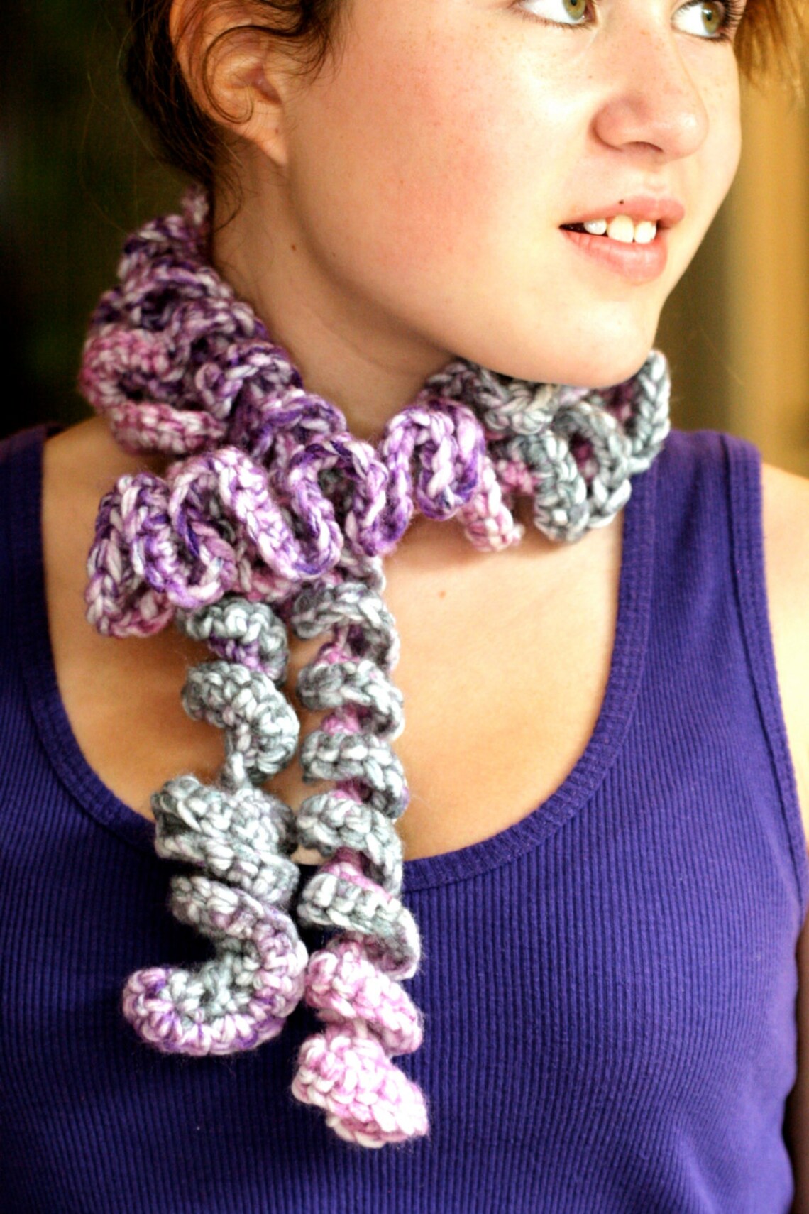 Swirl Scarf Crochet Scarf Winter Accessories Handmade Several Colors ...