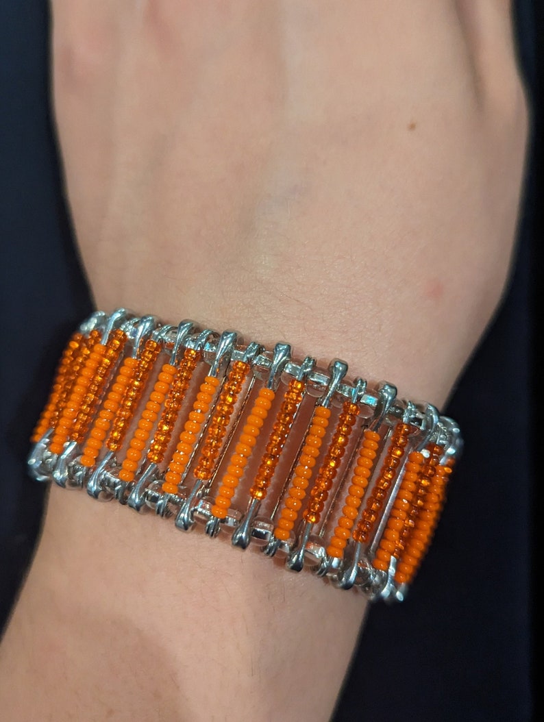 Safety Pin Bracelet - Upcycled - Multiple Colors Available- Made to ...