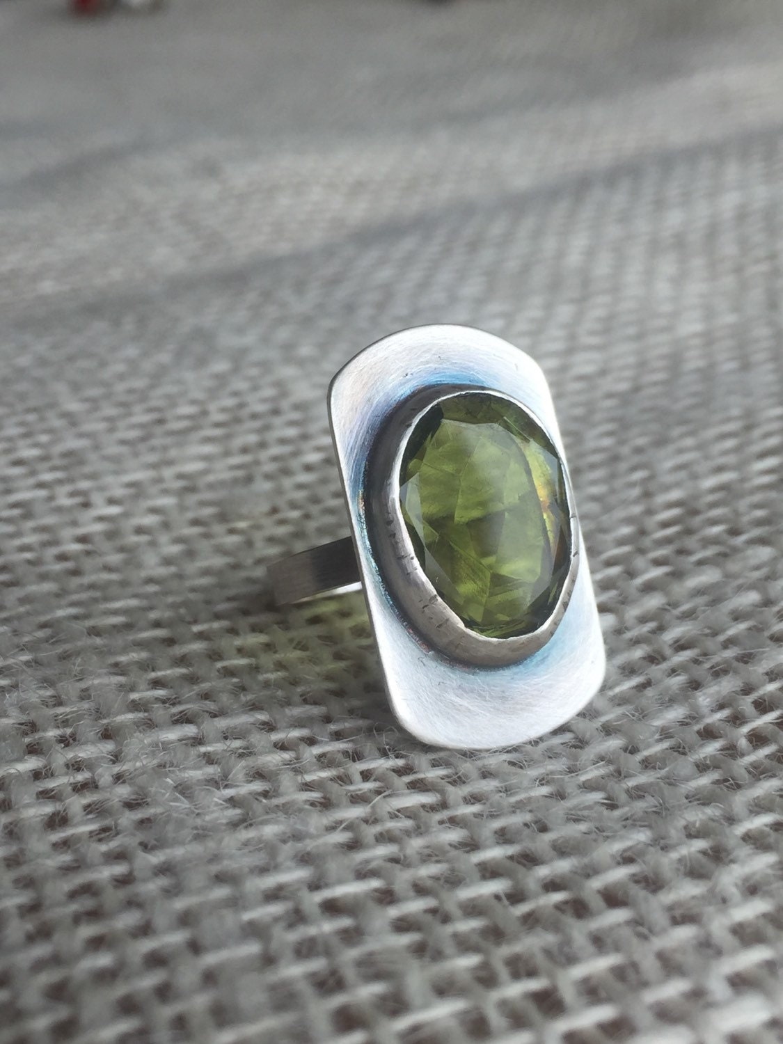 Modern Peridot Quartz Ring - Etsy