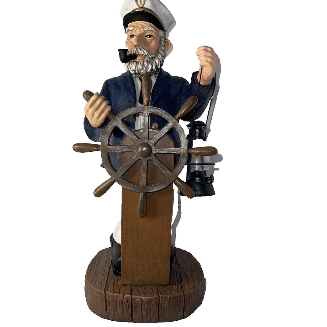 Mariner Sea Captain Statue Figurine Resin Nautical Sailors Lighted ...