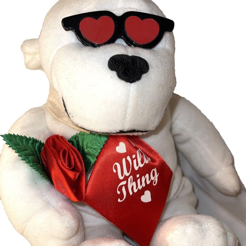 Flannel Stuffed Plush Animal Monkey WILD THING Plays Song Eyeglasses ...