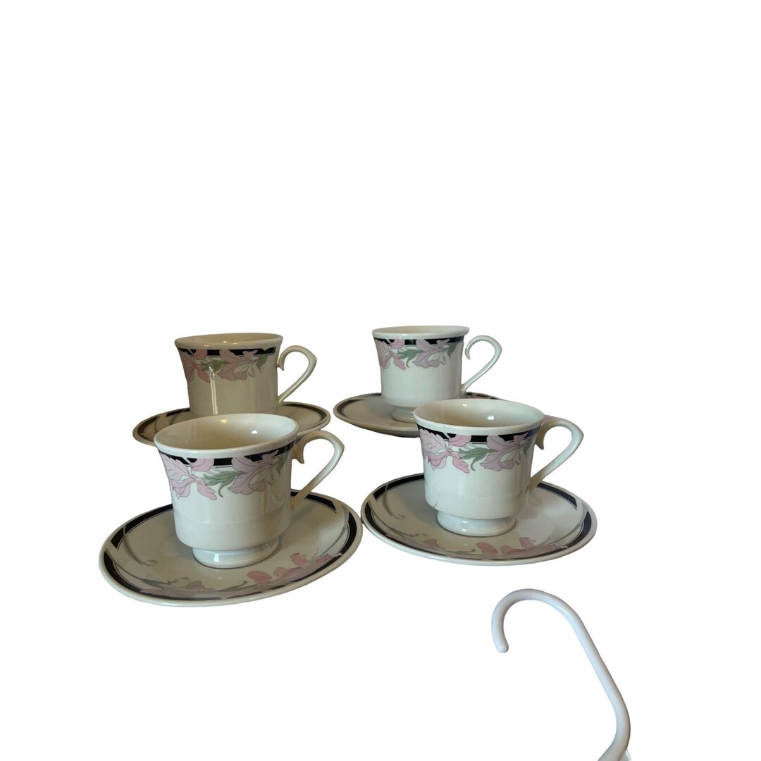 Gibson Calla Lily Cups Saucers Lot of 4 Sets Dinnerware Tea - Etsy
