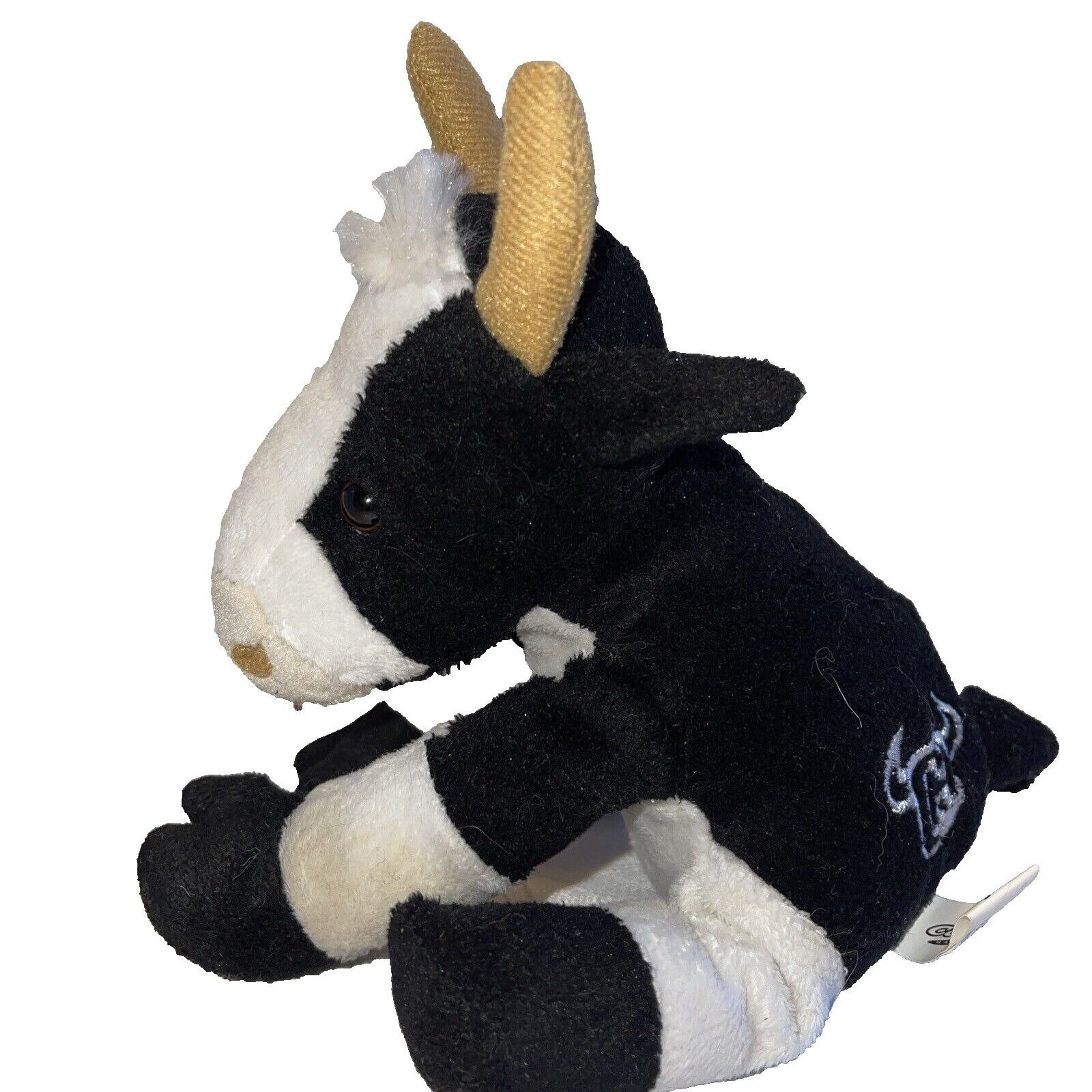 Cowboy Plush Stuffed Animal Cow Bovine Back White Kids Toy Collectible ...