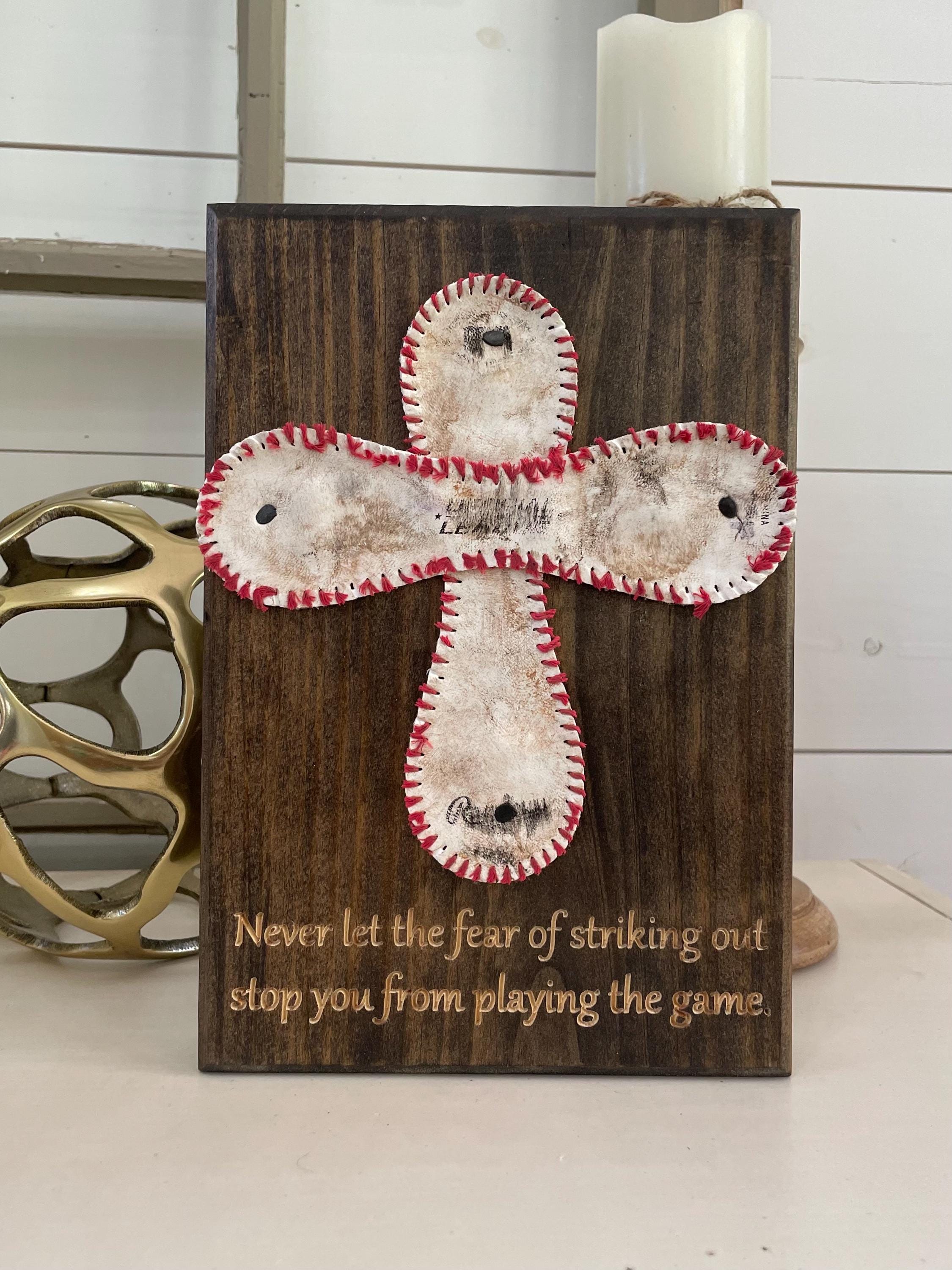 Baseball Cross Plaque With Engraving. - Etsy