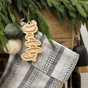 Personalized Wood Stocking Tags Custom Name Tags - Etsy