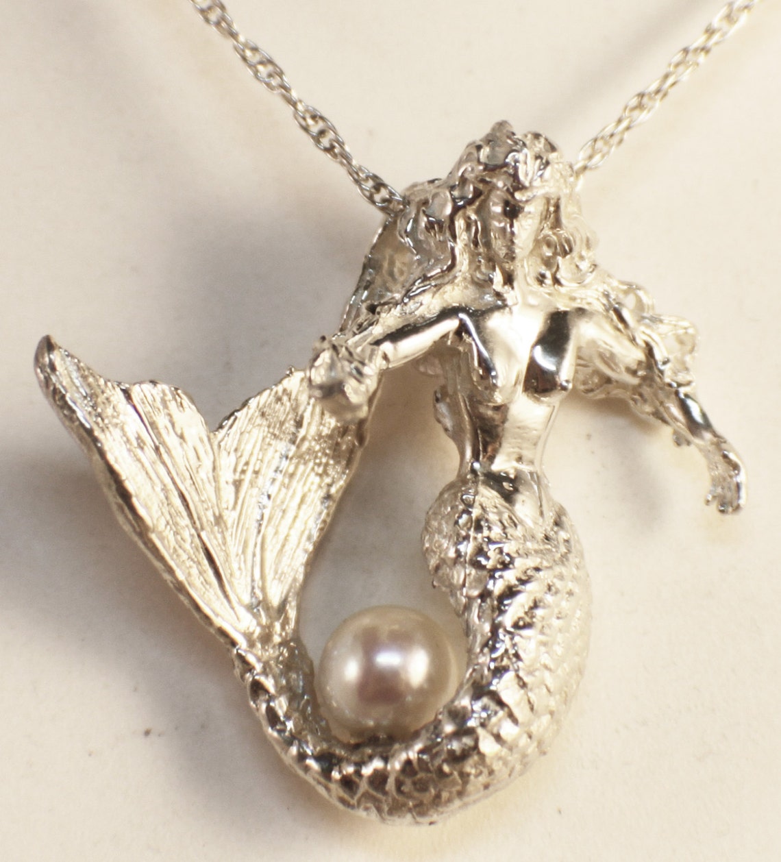 Mermaid Pendant in Sterling Silver - Etsy