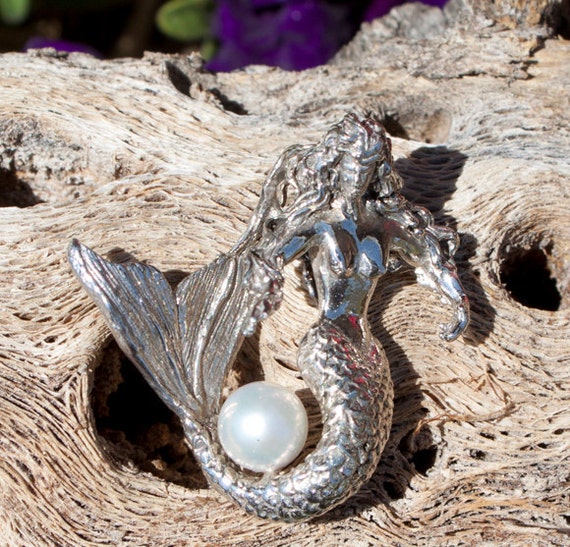 Mermaid Pendant in Sterling Silver - Etsy