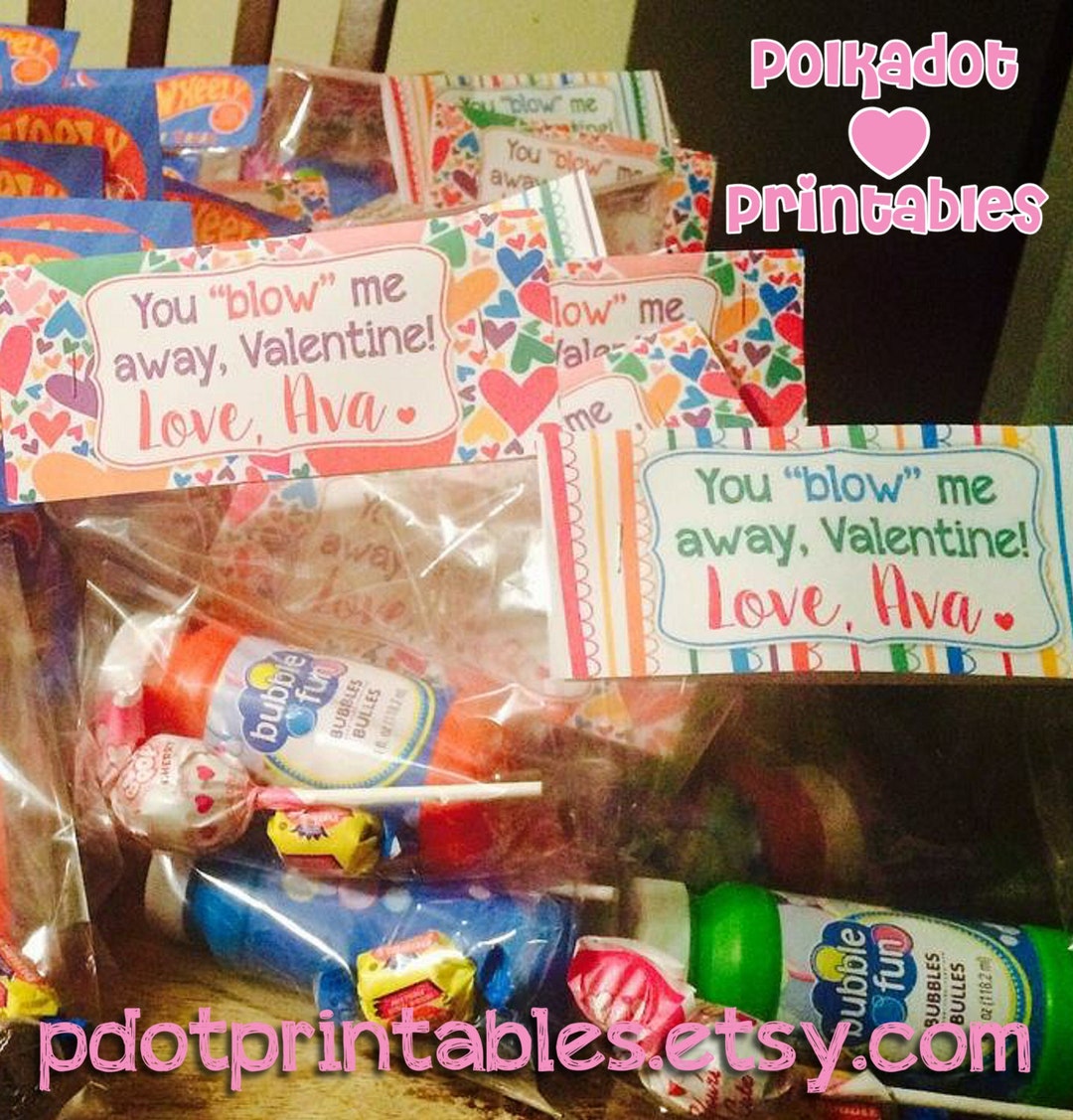 You Blow Me Away, Valentine! - Printable Bag Toppers - Personalized ...