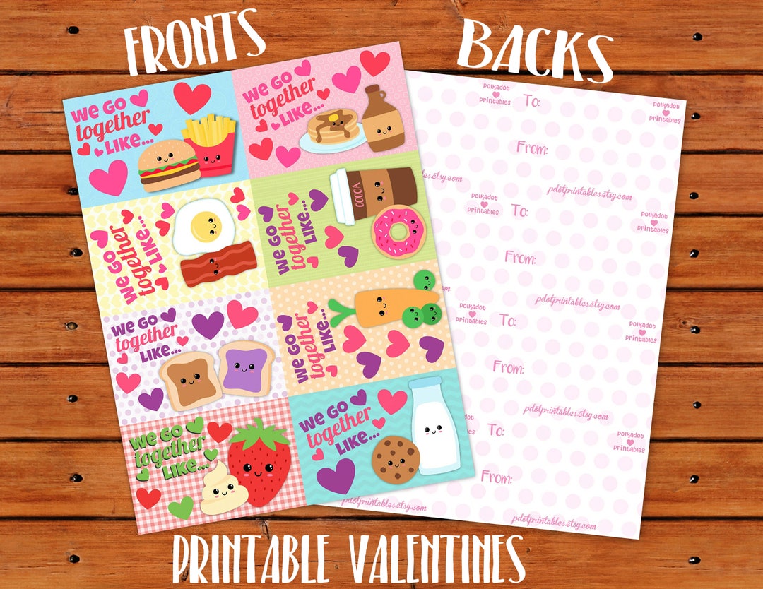 We Go Together Like Perfect Pairs Valentine Set - 8 Different Designs ...