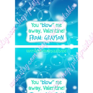 PERSONALIZED You Blow Me Away, Valentine Printable Bag Toppers Fro ...