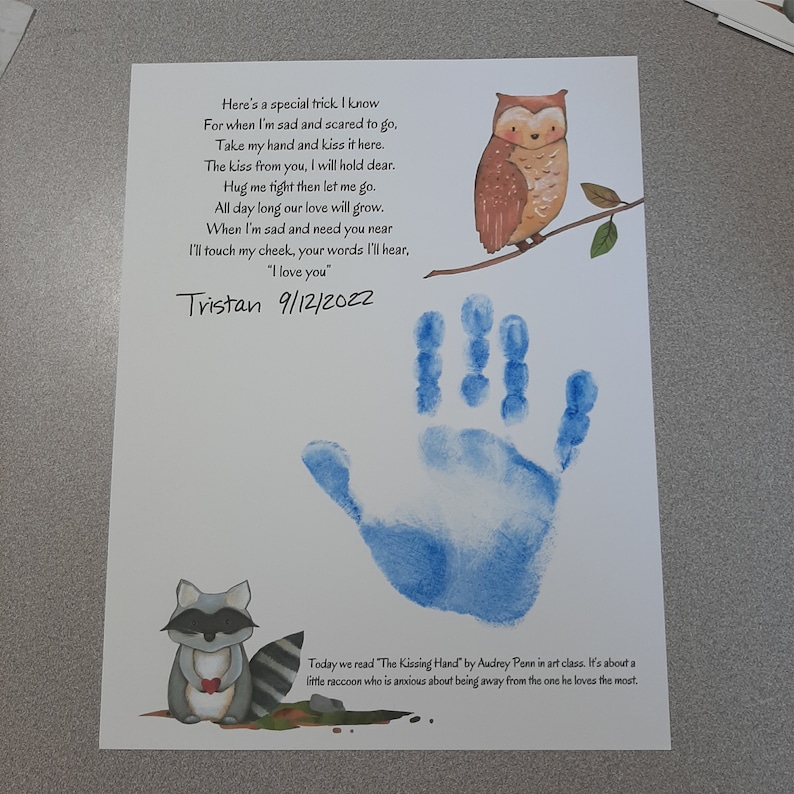 Kissing Hand Poem Art – First Day of School Keepsake (digital Printable ...