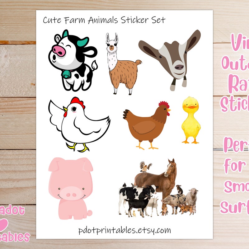 Farm Animal Stickers - Etsy