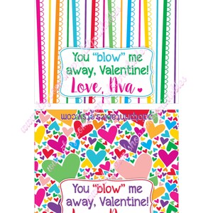 You Blow Me Away, Valentine! - Printable Bag Toppers - Personalized ...