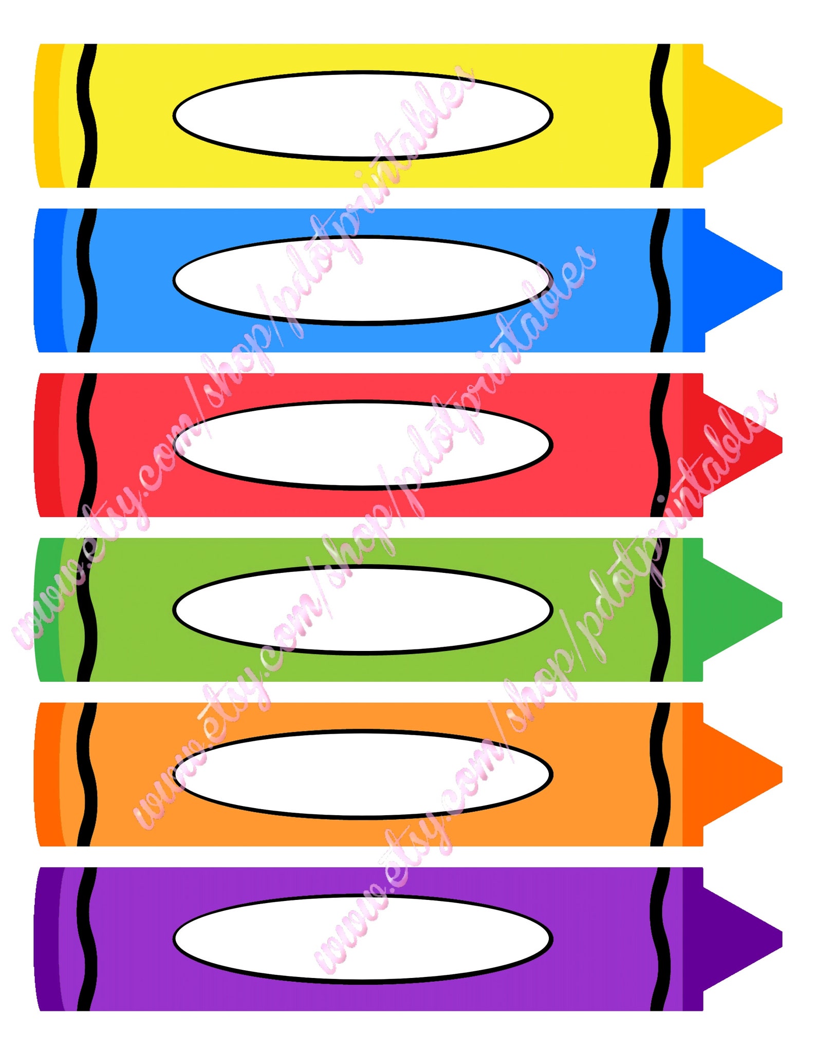 Fill in the Blank Crayon Classroom Labels - Digital Printable Files PDF ...