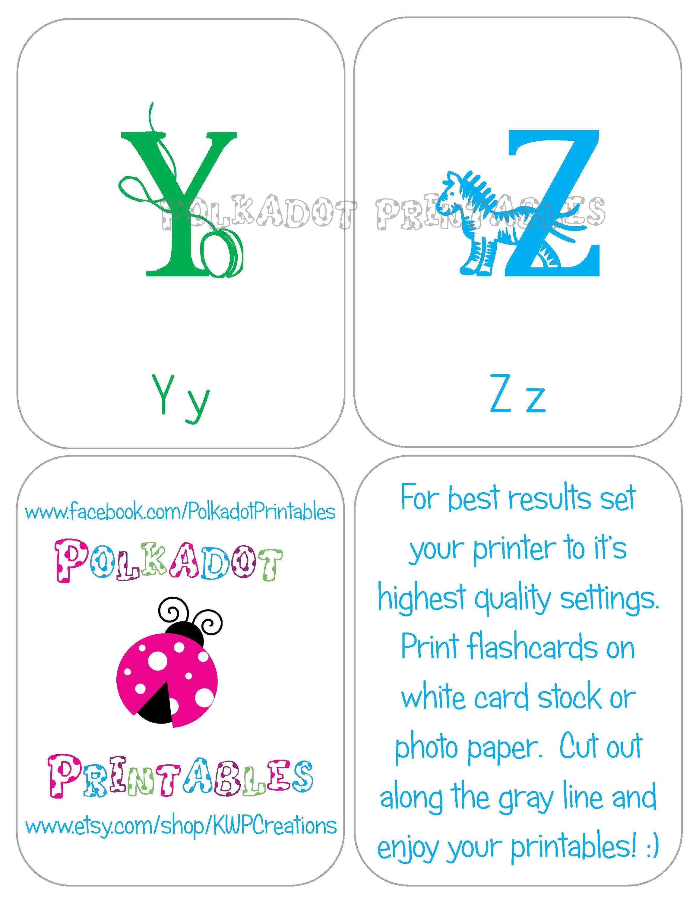 Alphabet Flashcards - Upper & Lowercase Instant Download PDF for ...