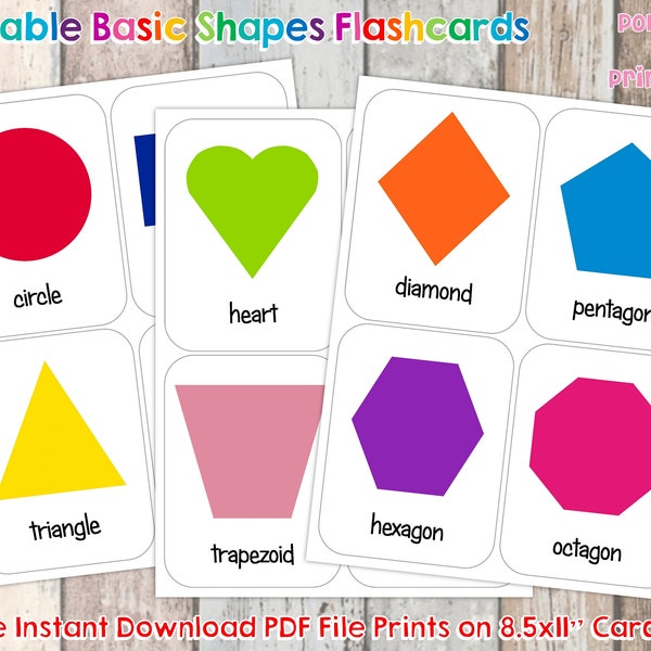 Shape Flashcards - Etsy