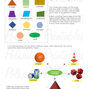 2D Vs 3D Shapes Classroom Handout - Digital Printable PDF - Classroom ...
