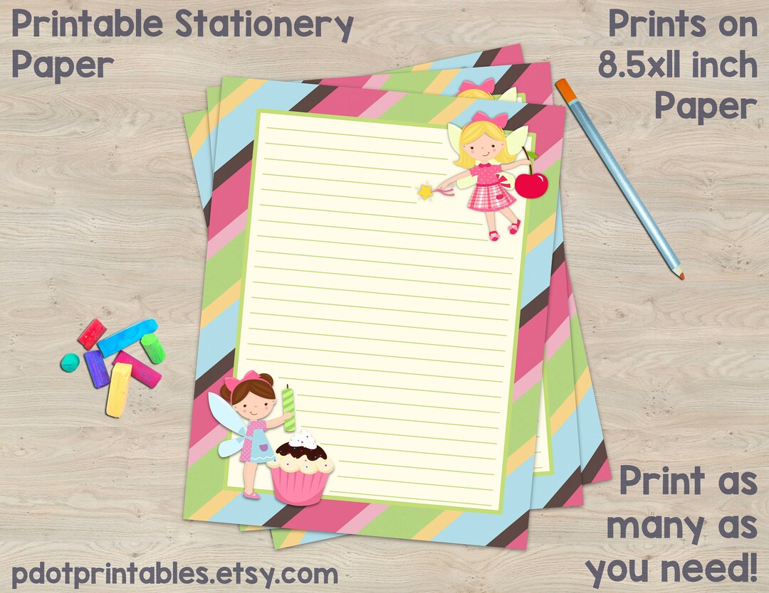Cupcake Fairies Printable Stationery Paper - Pen Pal Letter Writing ...