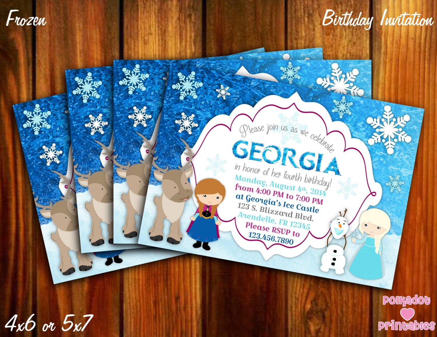 Frozen Themed Invitation 5X7 Printable Digital File | Etsy