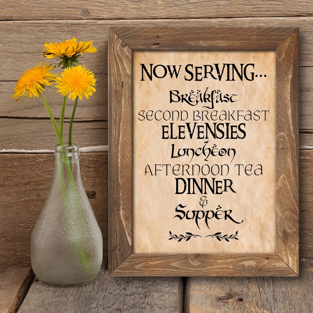 Hobbit Meals Printable - Lord of the Rings Party - Digital PDF and JPG ...