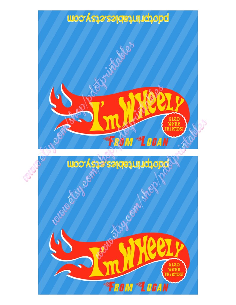 I'm WHEELY Glad We're Friends Valentine Printable - Etsy