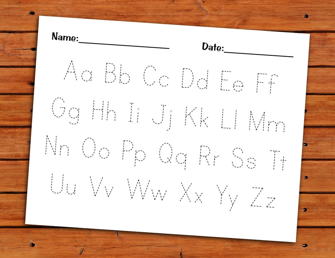 Alphabet Trace Worksheet - PDF - Digital Printable - Beginning Reading ...