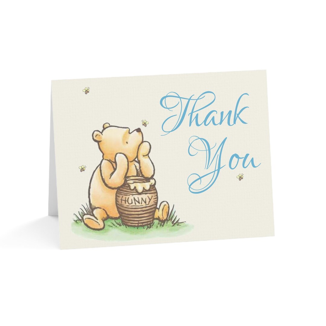 Classic Winnie the Pooh Thank You Card - Instant Download - DIY ...