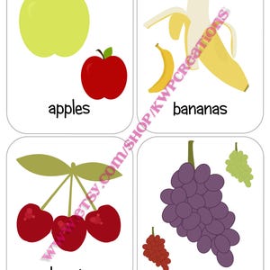 Printable Fruit Flashcards - Set of 12, Instant Download PDF ...