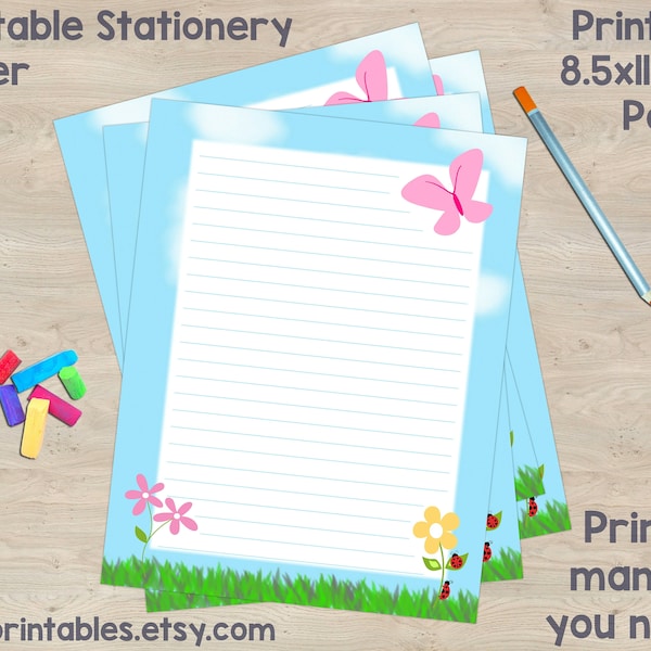 Butterfly Writing Paper - Etsy