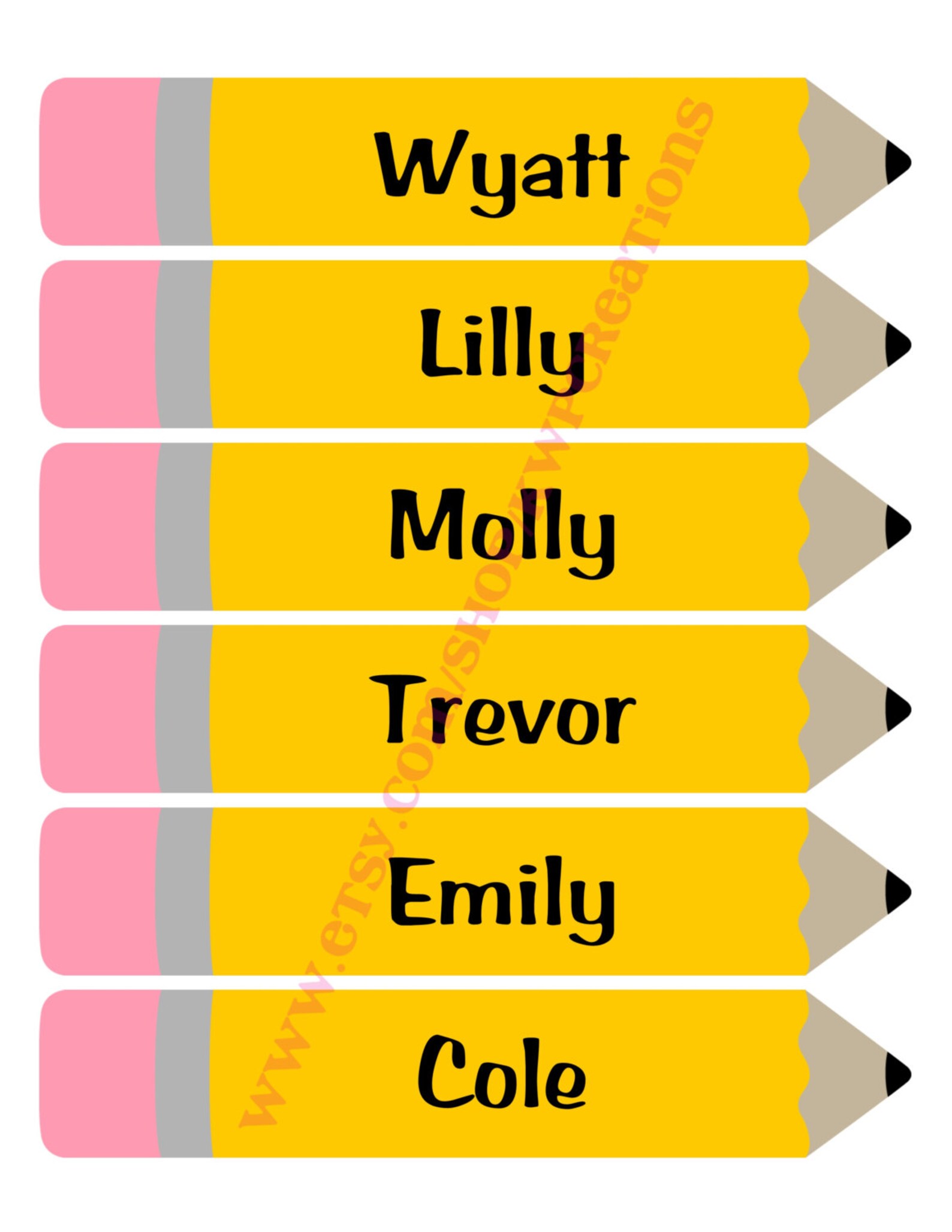 24 Personalized Classroom Pencil Labels Digital Printables - Etsy