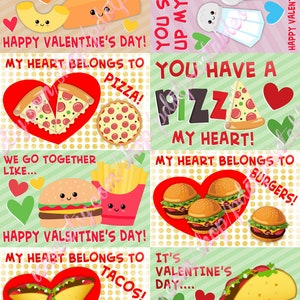 Fast Food Lover Valentine Set - 8 Different Designs - Printable ...