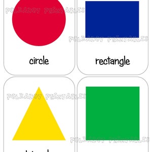 Printable Shape Flashcards Set of 12 - Instant Download - Preschool ...